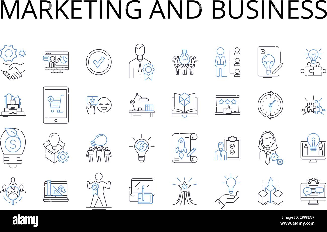 Marketing and business line icons collection. Advertising, Promotion ...
