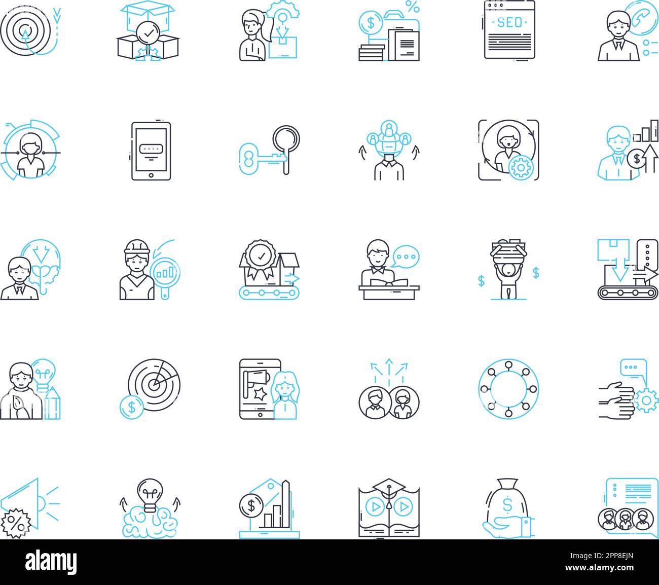 Budget tracking linear icons set. Finance, Expense, Budgeting ...