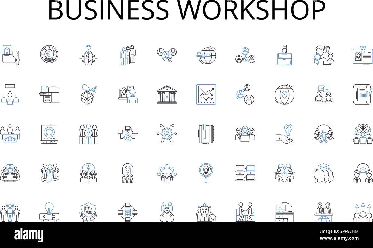 Business workshop line icons collection. Governance, Management, Organization, Authority ...