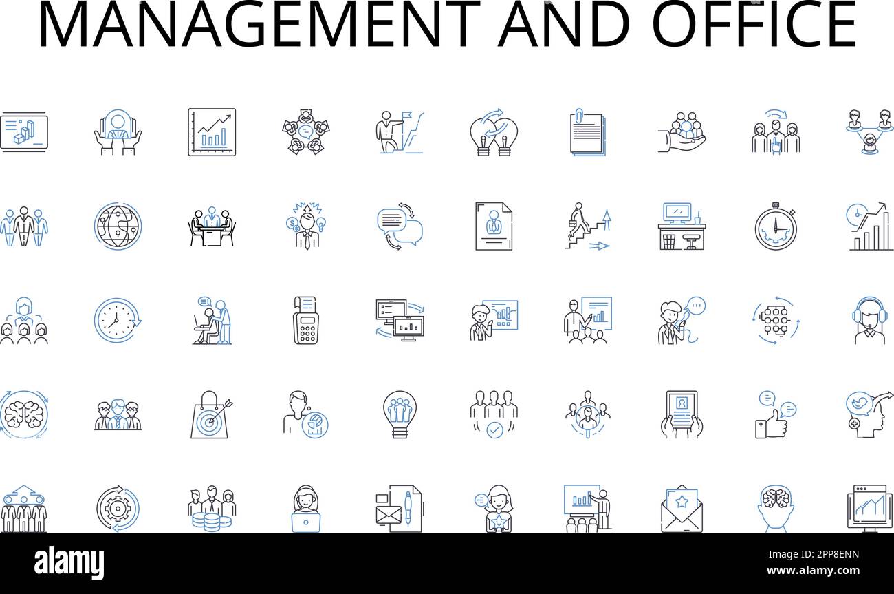 Management And Office Line Icons Collection Support Help Assistance