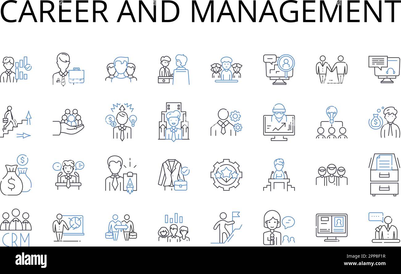 Career and management line icons collection. Profession, Occupation ...