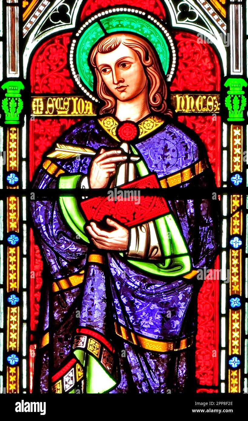 St. John, Evangelist, stained glass window, by William Wailes, 1853 ...