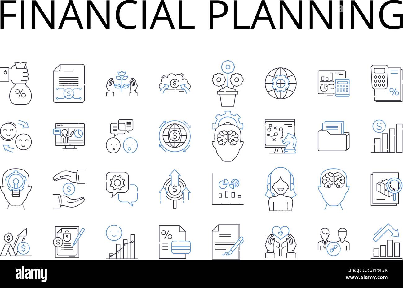Financial Planning line icons collection. Asset Management, Wealth ... Financial Planning line icons collection. Asset Management, Wealth ...