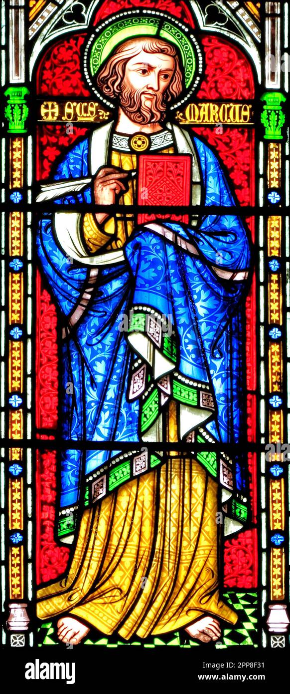 St. Mark, Saint Mark, stained glass window, by William Wailes, 1853 ...