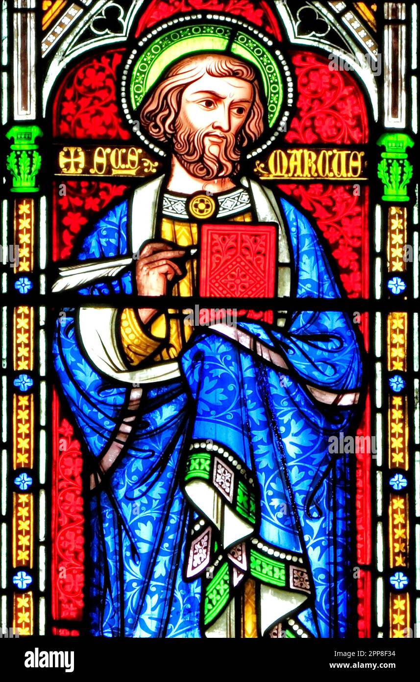 St. Mark, Saint Mark, stained glass window, by William Wailes, 1853 ...