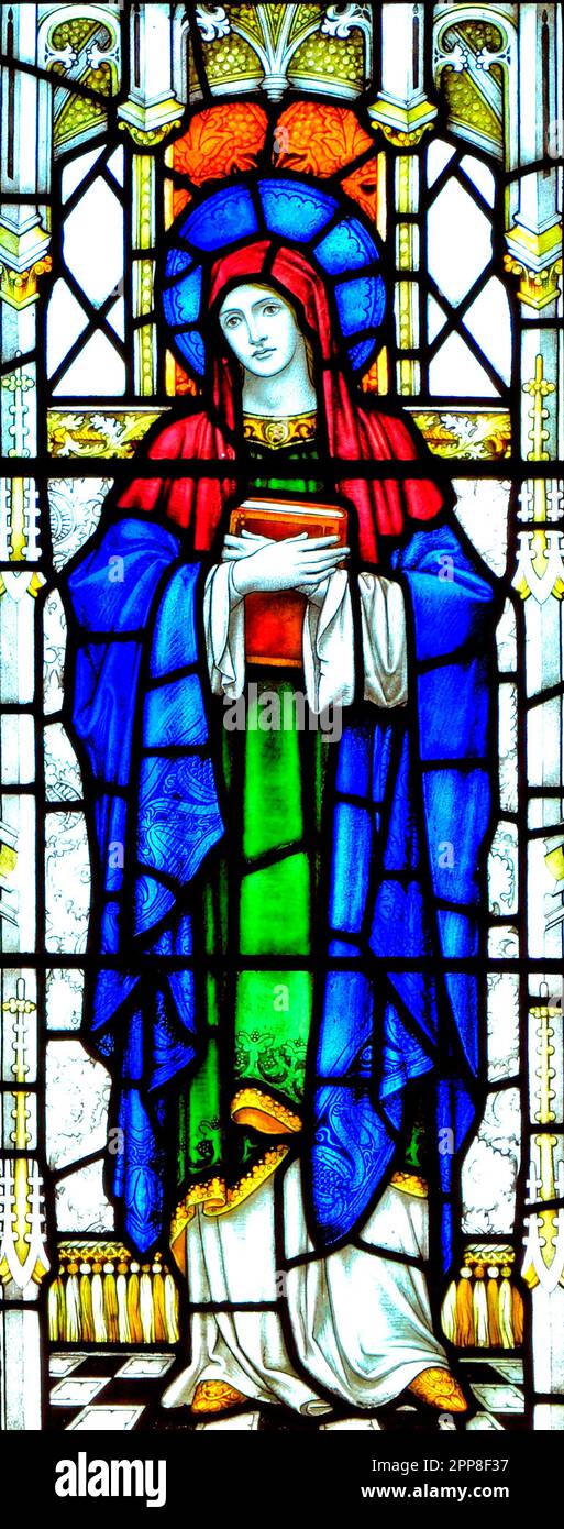 St. Mary, female saints, stained glass window, by Heaton Butler & Bayne ...