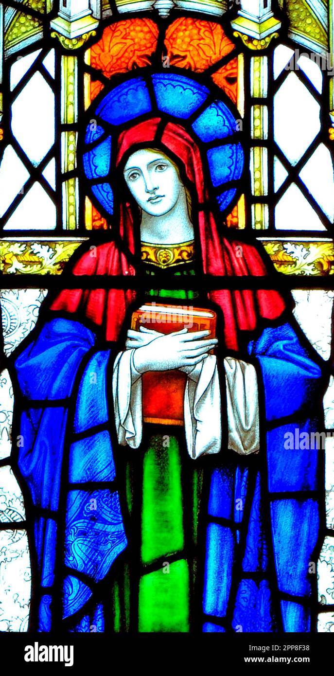 St. Mary, female saints, stained glass window, by Heaton Butler & Bayne ...