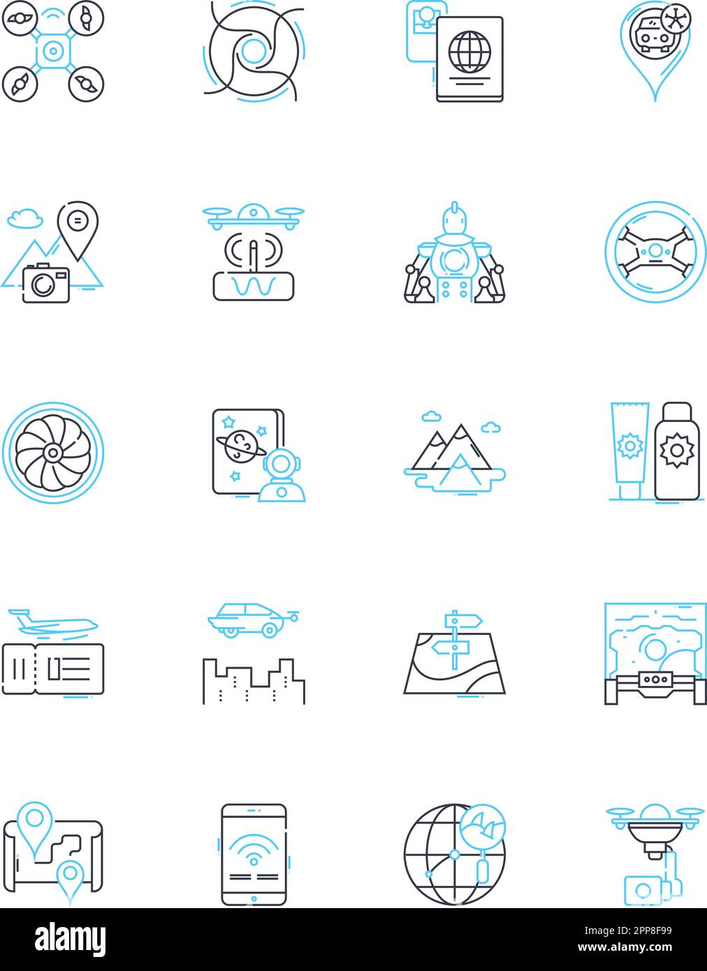 Supply chain linear icons set. Logistics, Procurement, Inventory ...