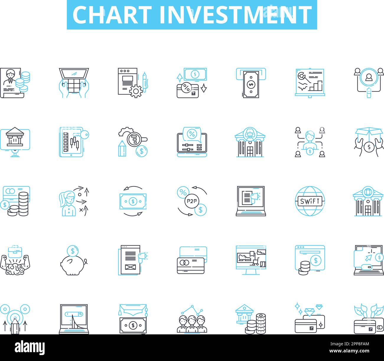 Chart Investment Linear Icons Set Portfolio Analysis Return Volatility Allocation Risk