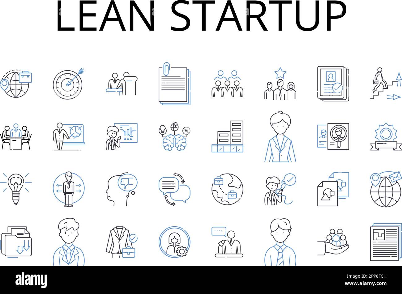 Lean startup line icons collection. Agile development, Scrum ... Lean startup line icons collection. Agile development, Scrum ...
