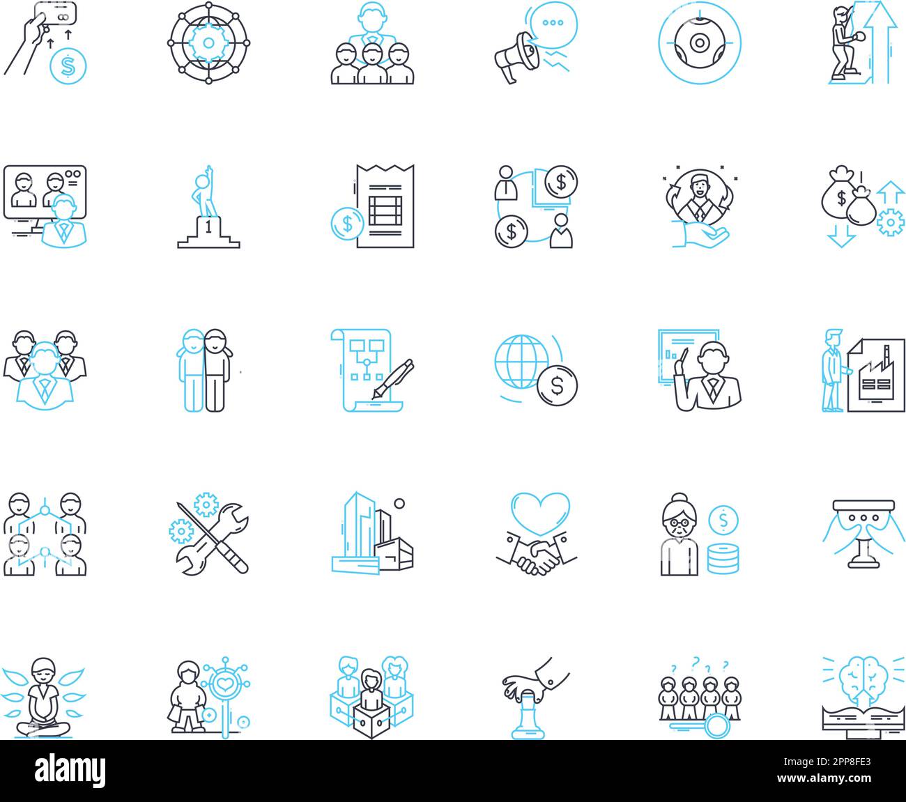 Risk Ideas linear icons set. Uncertainty, Hazard, Vulnerability ...