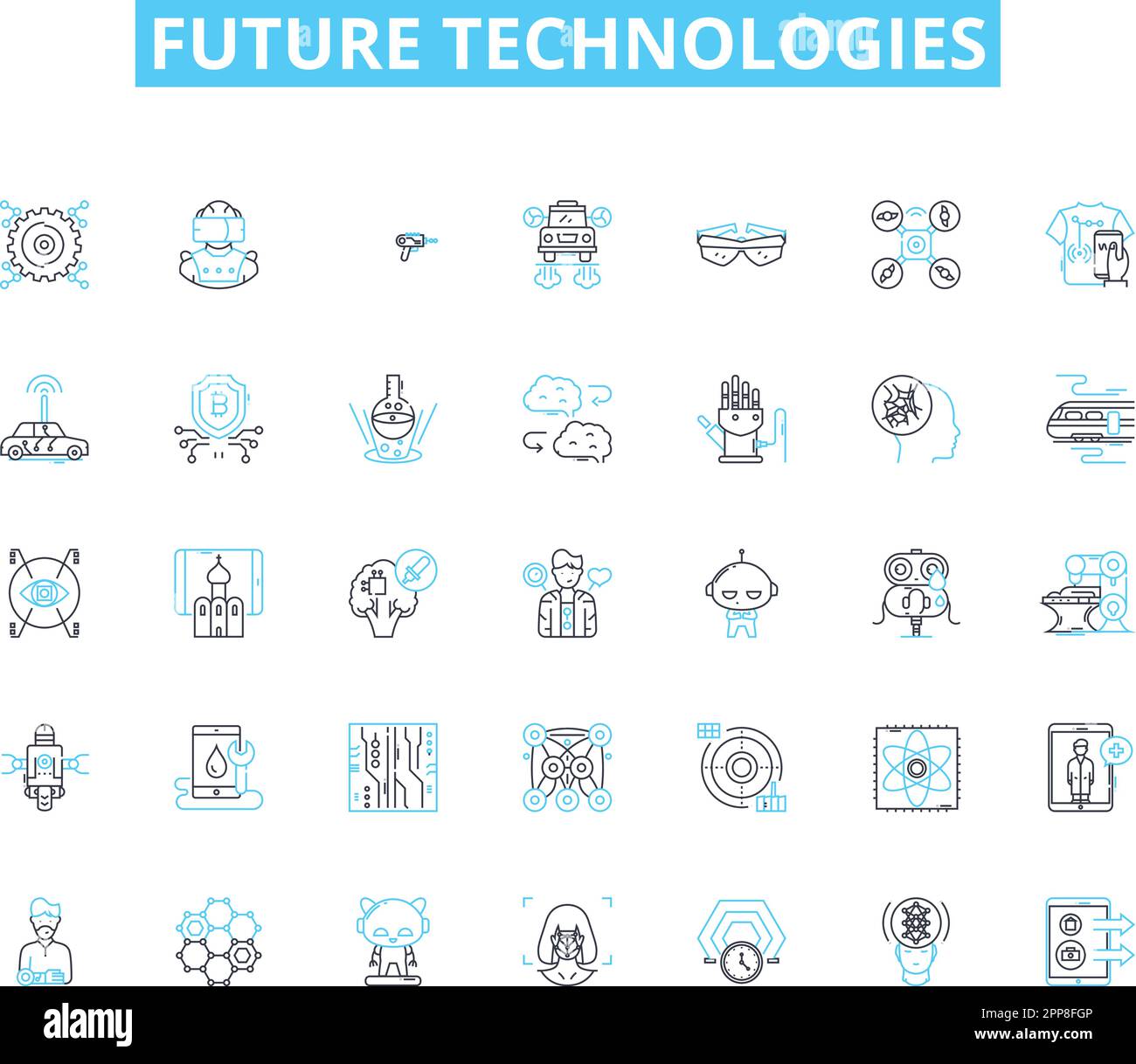 Future technologies linear icons set. Robotics, Drs, Augmented Reality ... Future technologies linear icons set. Robotics, Drs, Augmented Reality ...