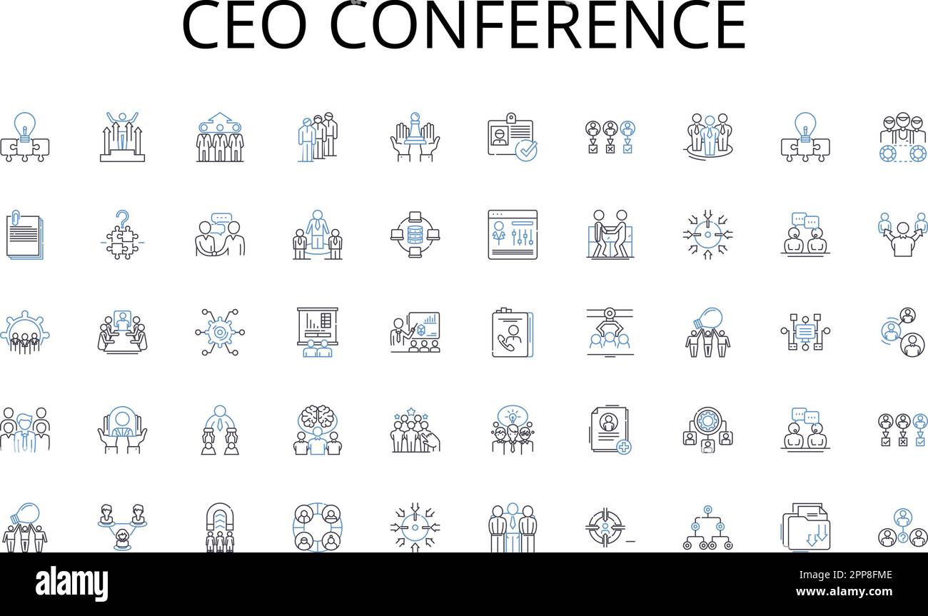 Ceo conference line icons collection. Relaxation, Adventure, Escape ...