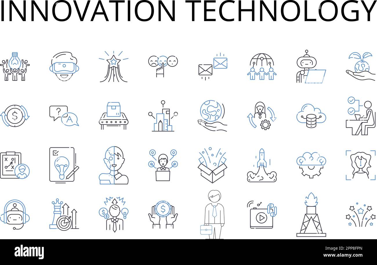 Innovation technology line icons collection. Creativity art, Knowledge ...