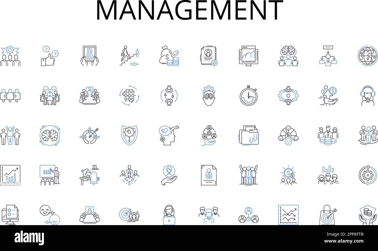 Management line icons collection. Health, Care, Facility, Treatment ...