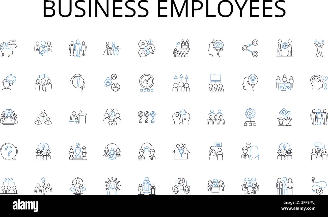 Business employees line icons collection. Entrepreneurship, Nerking ...