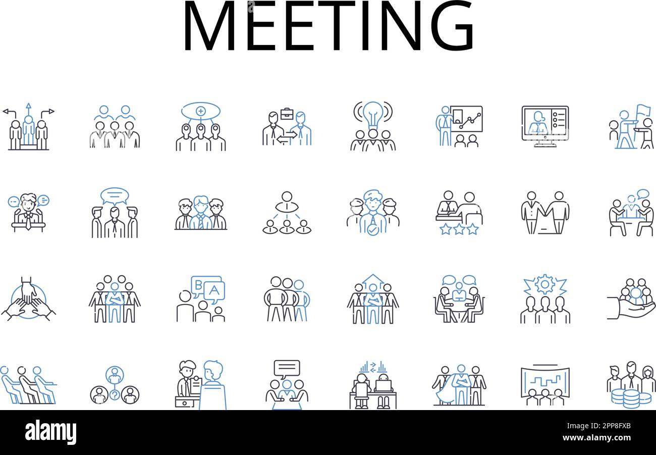 Meeting line icons collection. Conference, Assembly, Session, Gathering ... Meeting line icons collection. Conference, Assembly, Session, Gathering ...