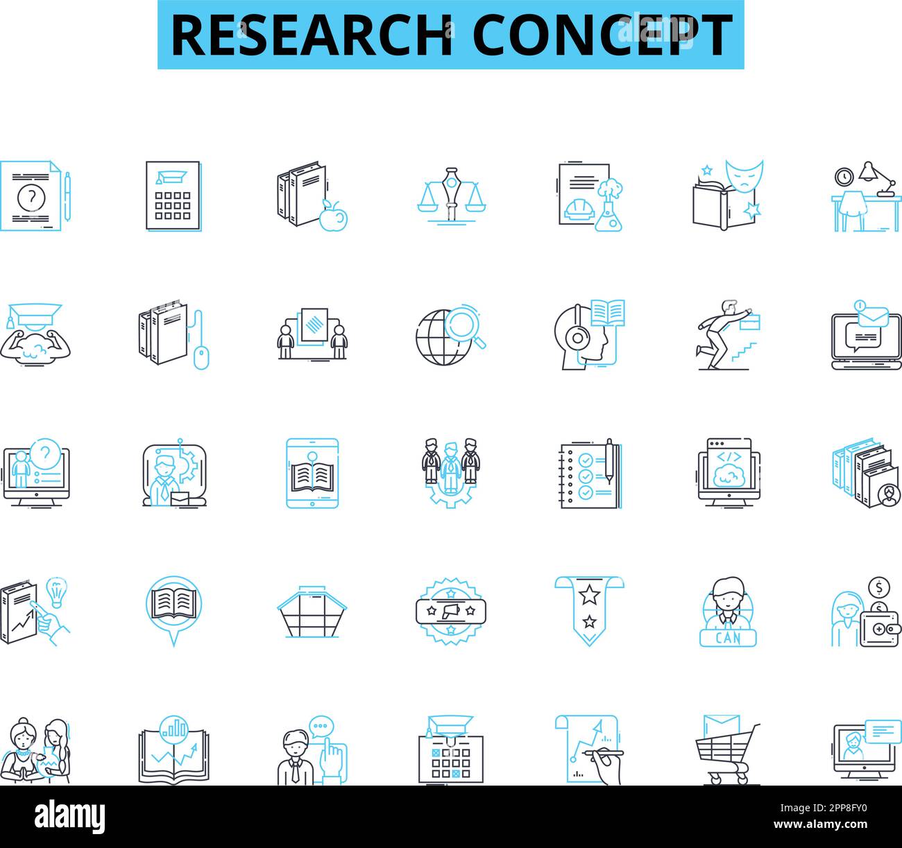 Research concept linear icons set. Experimentation, Methodology ... Research concept linear icons set. Experimentation, Methodology ...