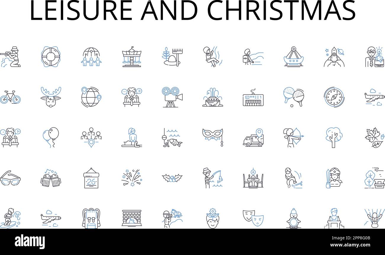 Leisure and christmas line icons collection. Efficiency, Flow ... Leisure and christmas line icons collection. Efficiency, Flow ...