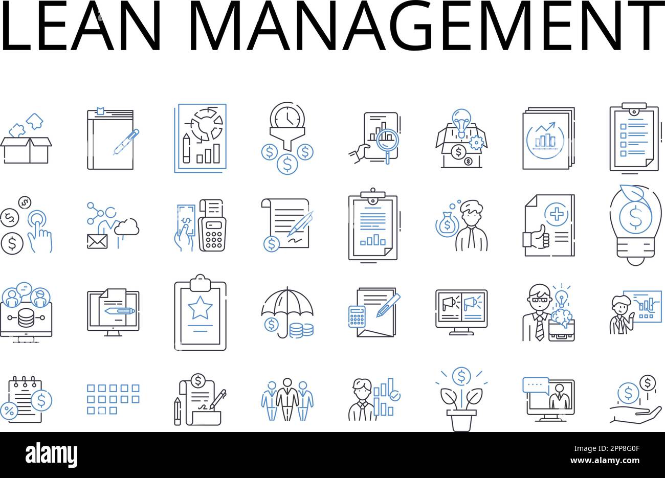 Lean Management line icons collection. Agile Management, Green Energy ... Lean Management line icons collection. Agile Management, Green Energy ...