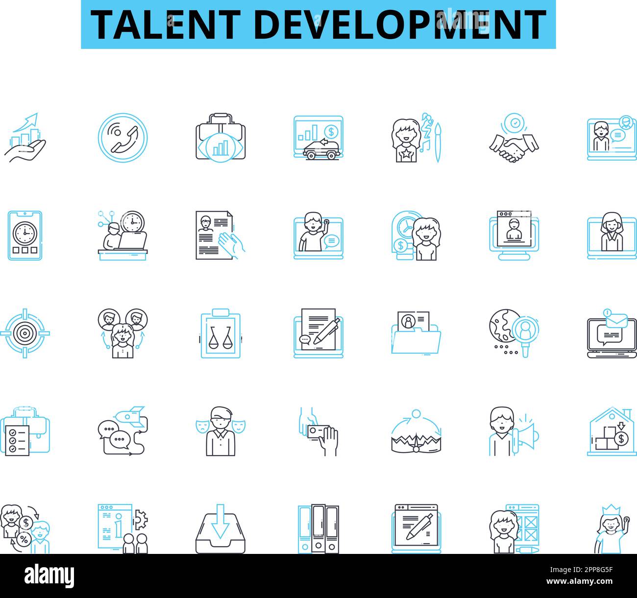 Talent development linear icons set. Growth, Learn, Progression ... Talent development linear icons set. Growth, Learn, Progression ...
