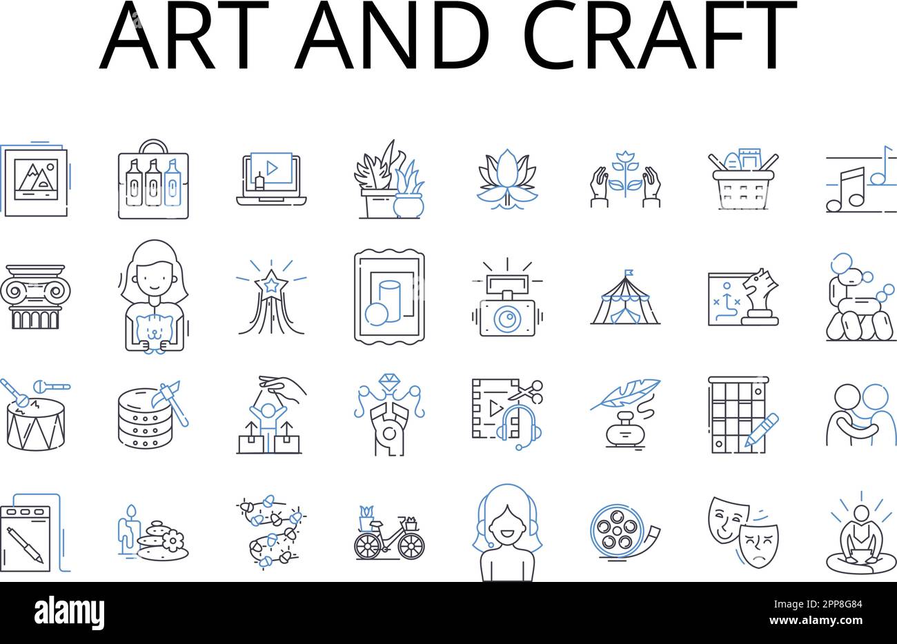 Art and craft line icons collection. Handiwork, Creation, Design, Skill ...