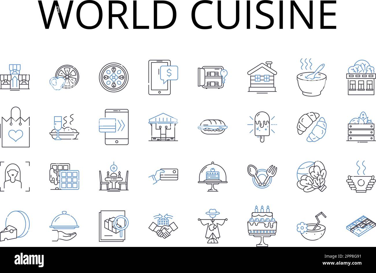 World Cuisine line icons collection. Fine Dining, Fresh Produce ...