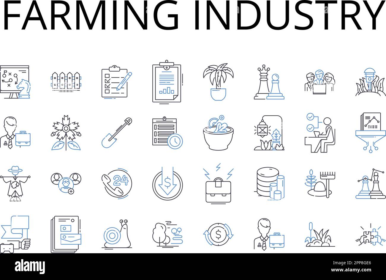 Farming industry line icons collection. Mining sector, Fashion industry ... Farming industry line icons collection. Mining sector, Fashion industry ...