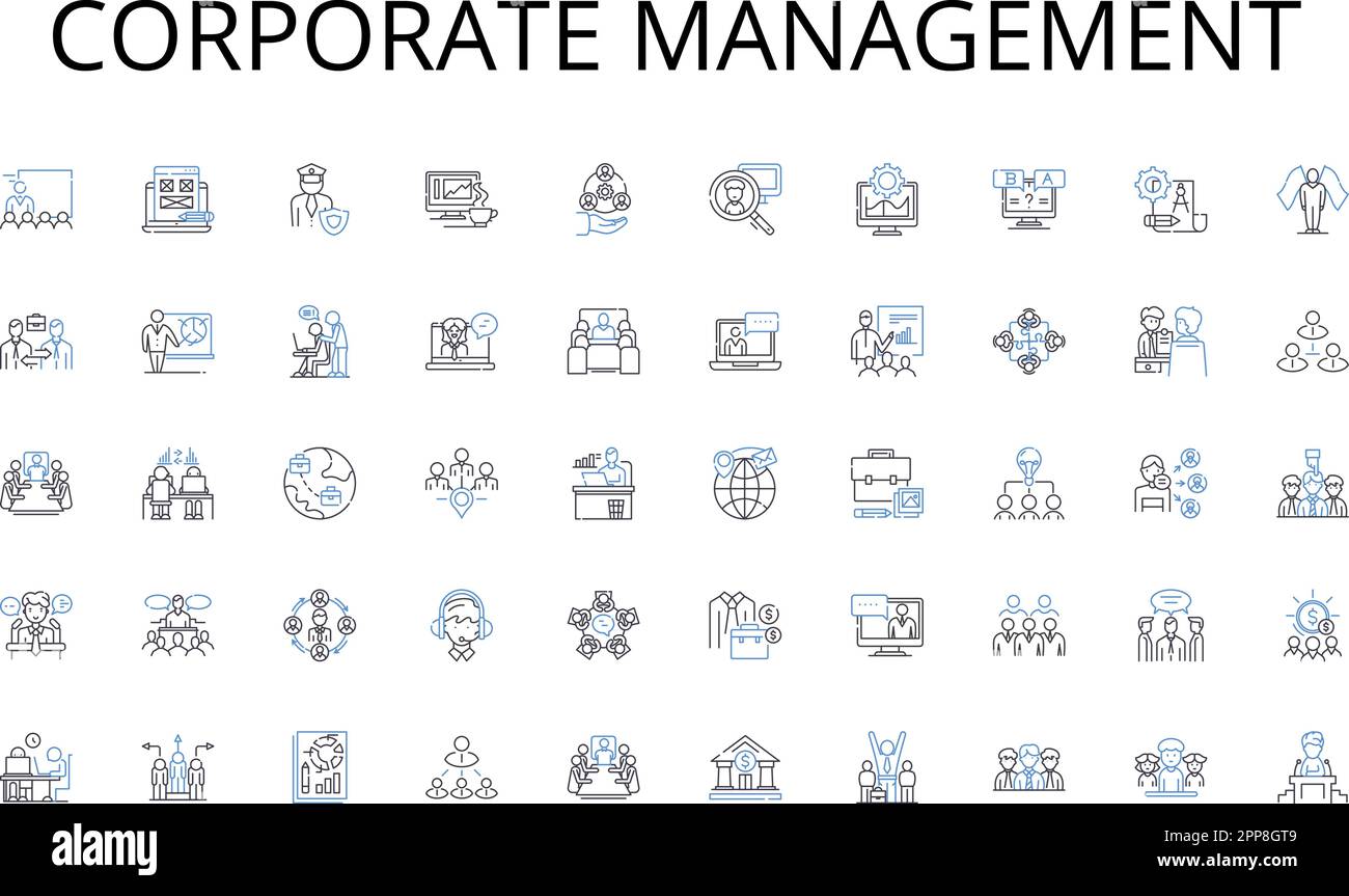 Corporate Management line icons collection. Innovative, Unconventional, Creative, Contemporary ...