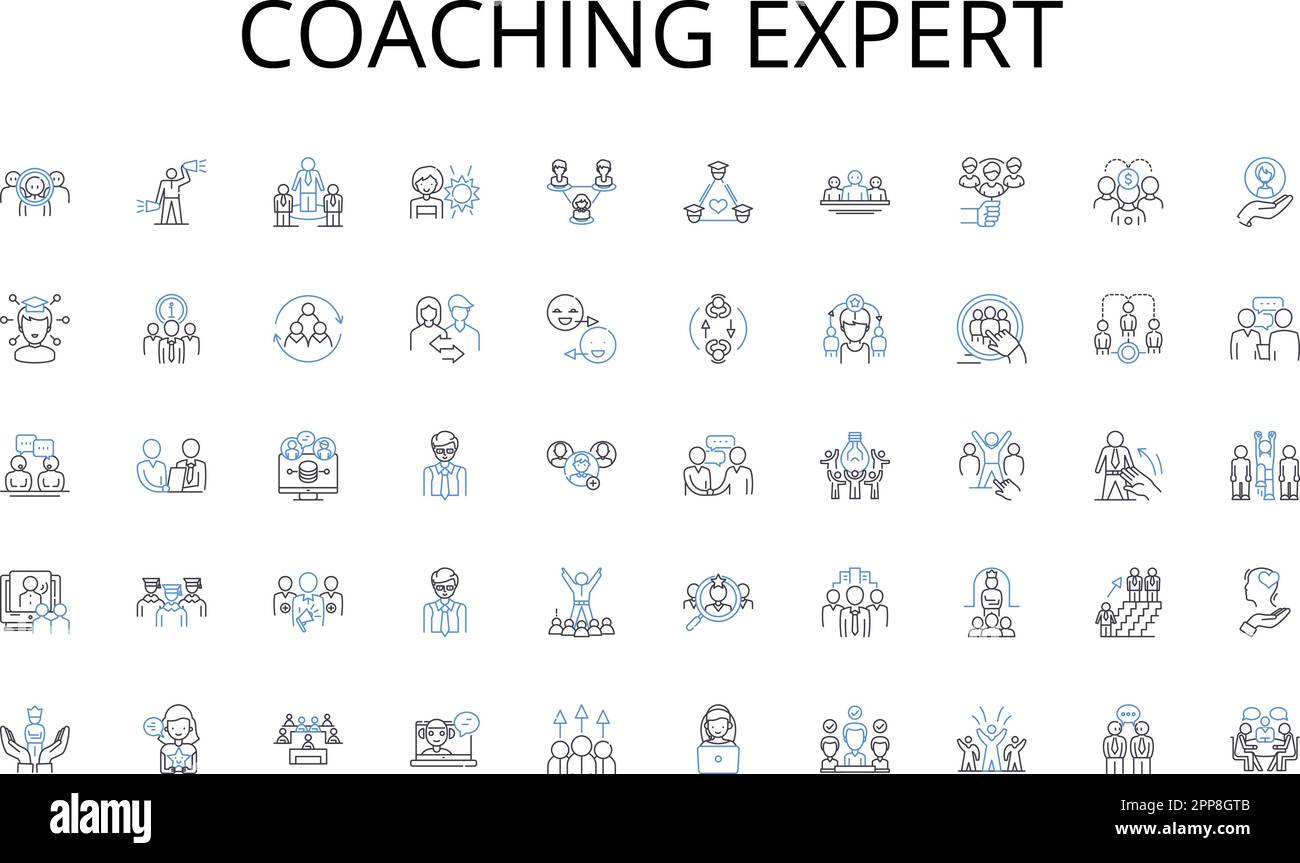 Coaching expert line icons collection. Growth, Expansion ...