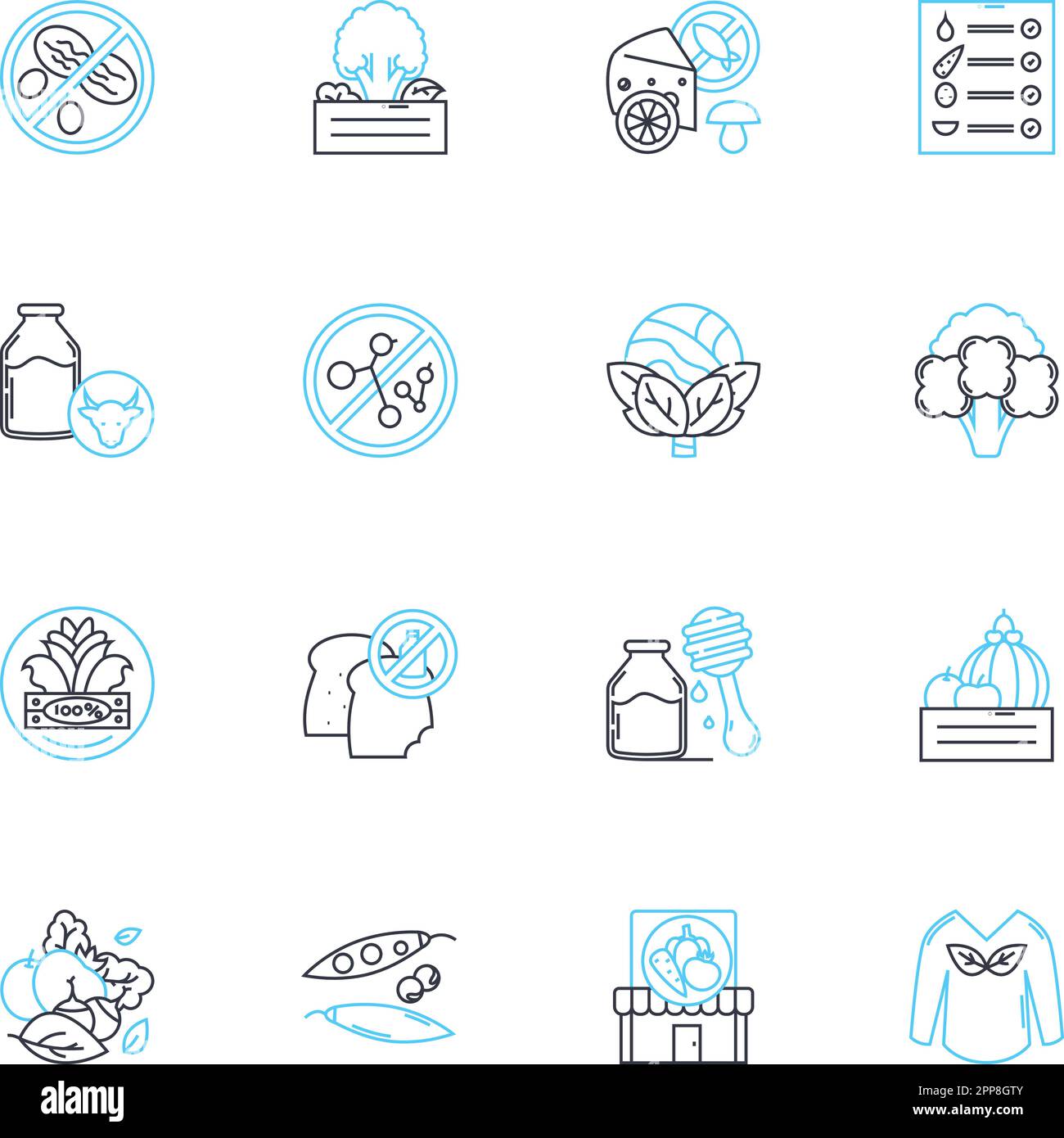 Meatless linear icons set. Vegetarian, Vegan, Plant-based, Meat-free ...