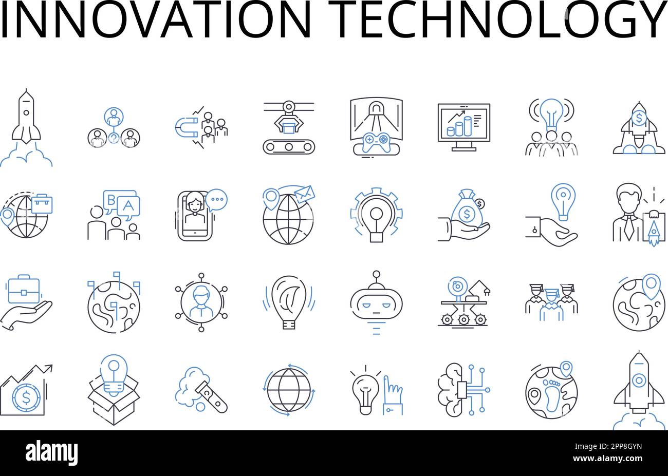 Innovation technology line icons collection. Creativity art, Knowledge ...