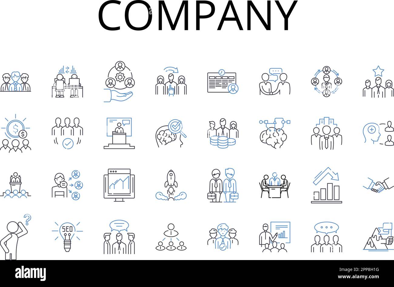 Company line icons collection. Business, Corporation, Partnership ...