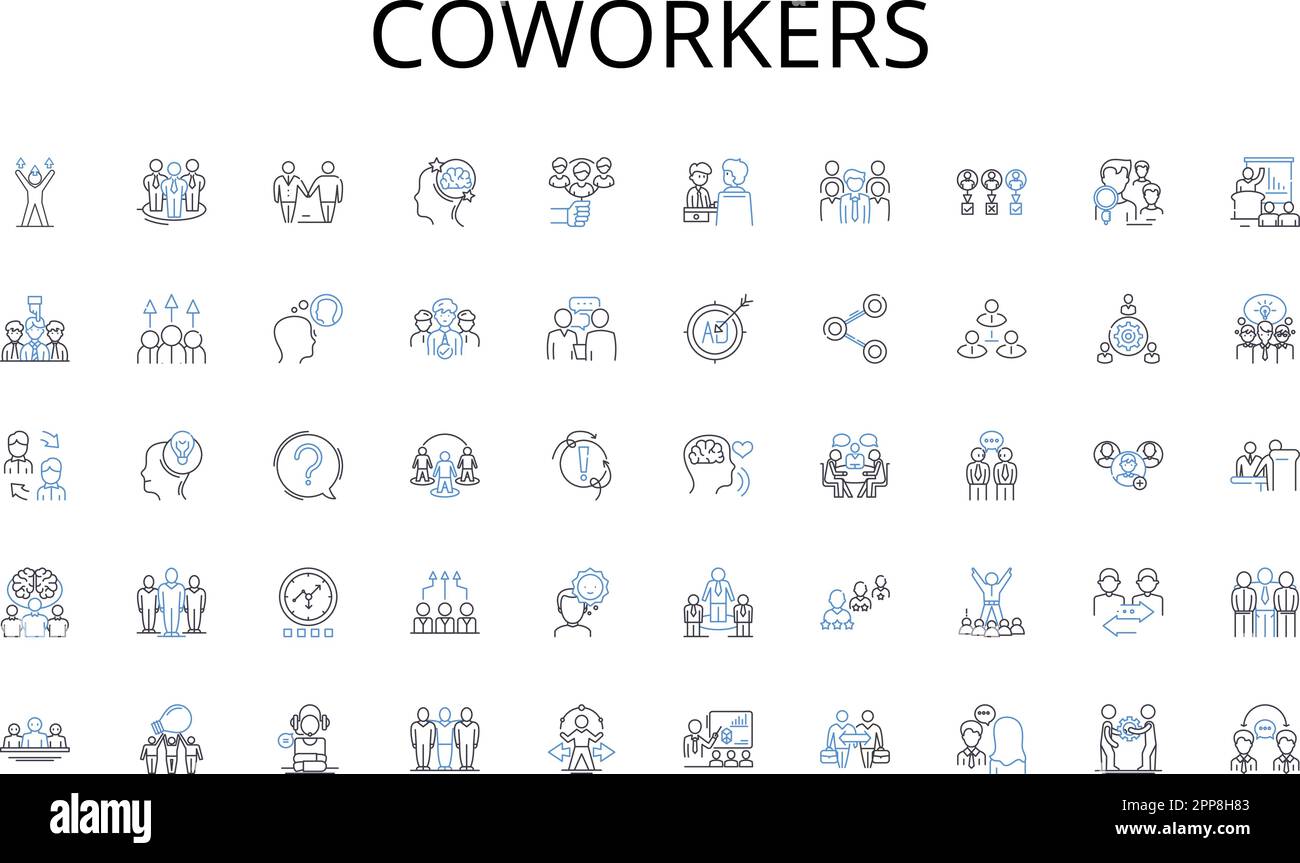 Coworkers line icons collection. Schedule, Plan, Routine, Agenda ... Coworkers line icons collection. Schedule, Plan, Routine, Agenda ...