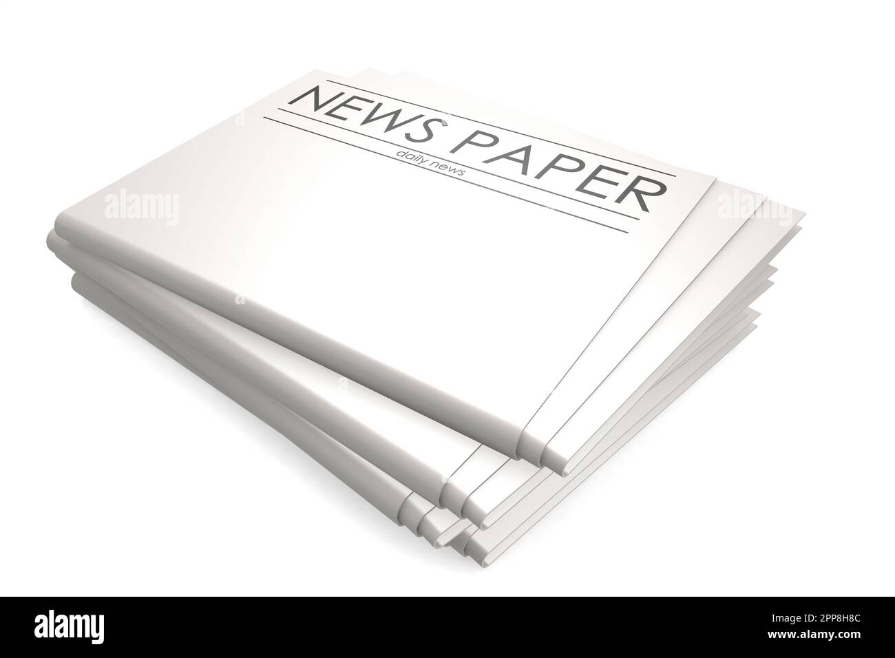 Blank news paper isolated on white background, 3d rendering Stock Photo ...