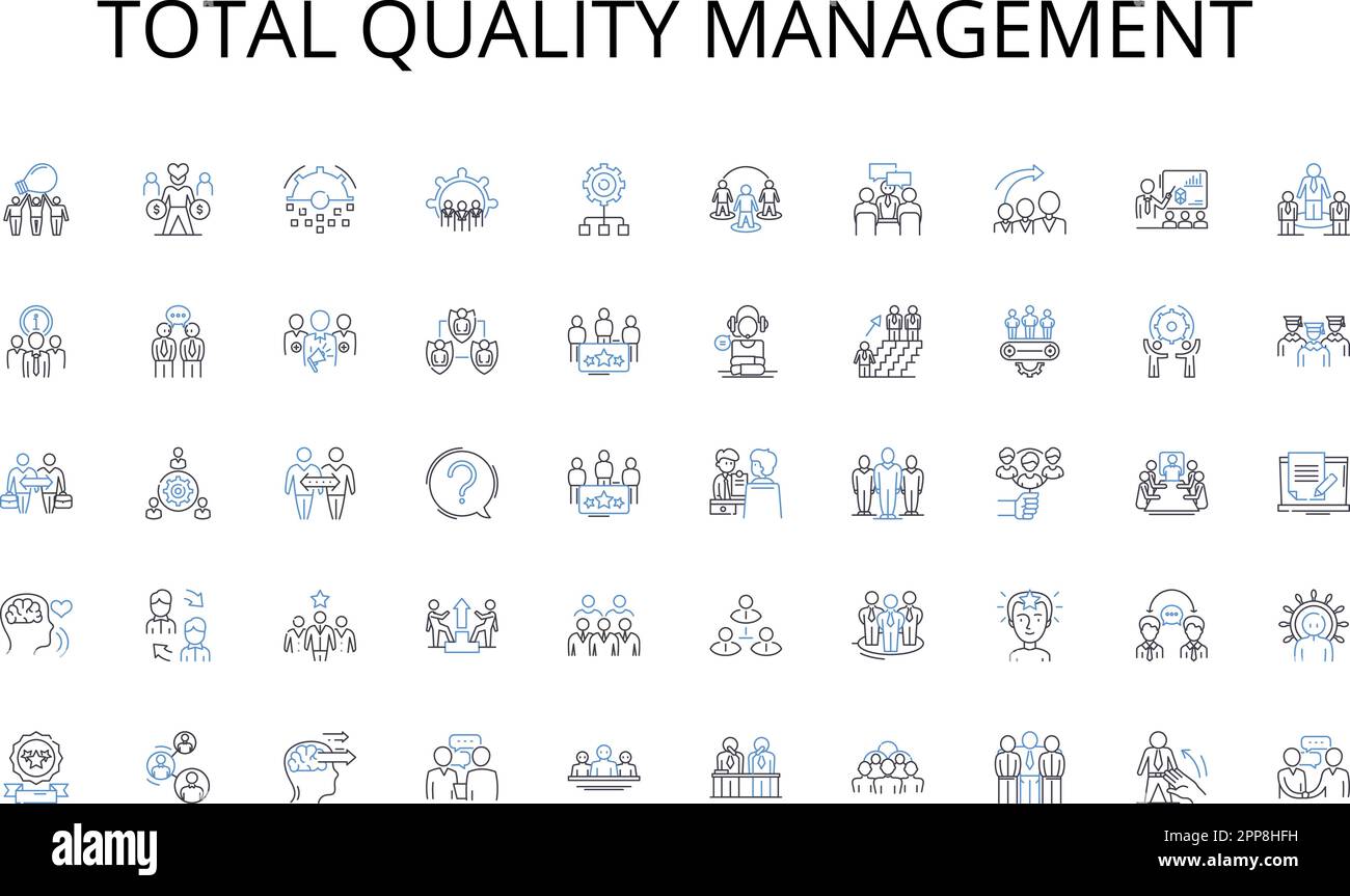 Total Quality Management line icons collection. Evaluation, Ranking, Assessment, Scoring ...