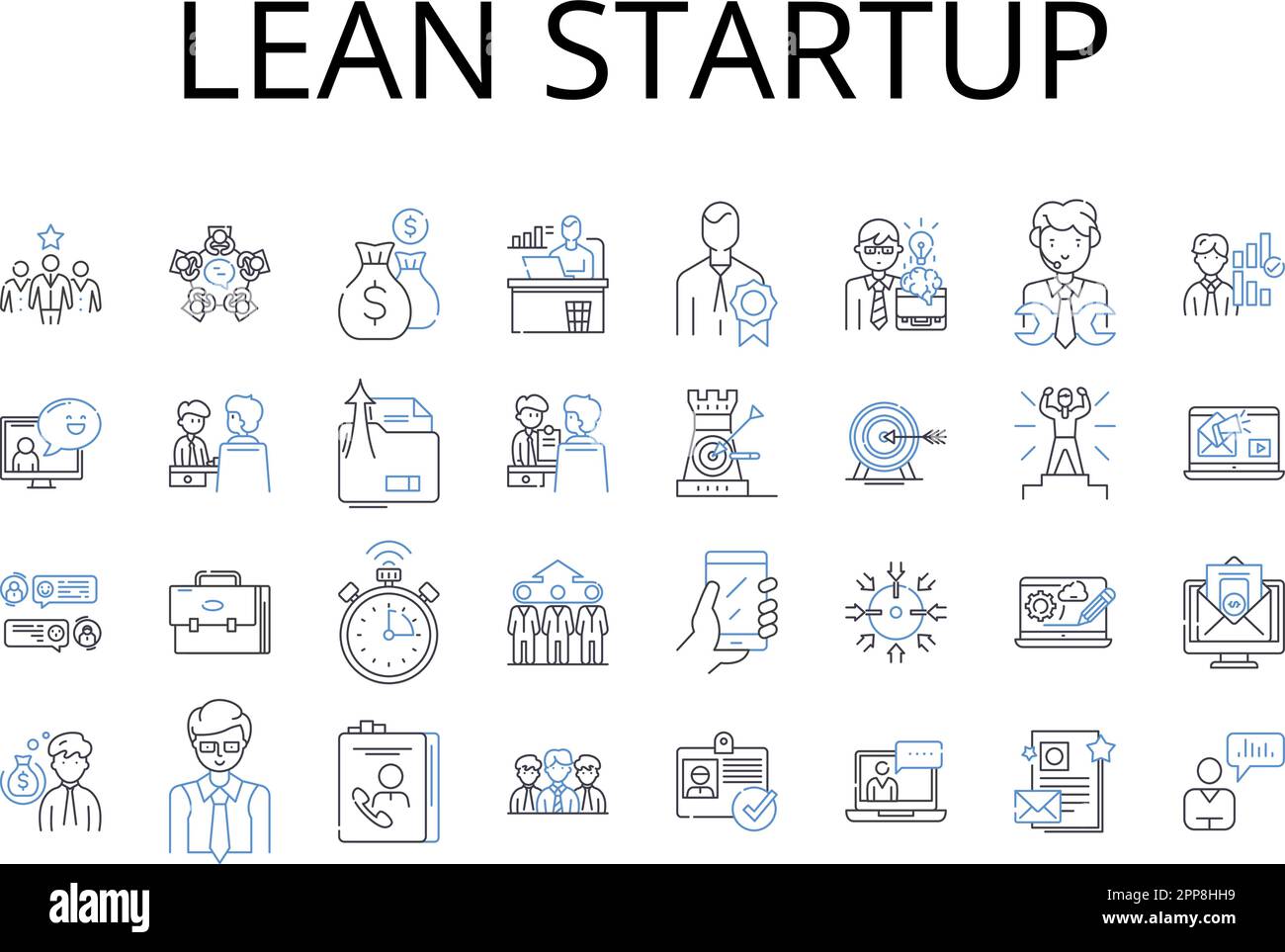 Lean startup line icons collection. Agile development, Scrum ... Lean startup line icons collection. Agile development, Scrum ...