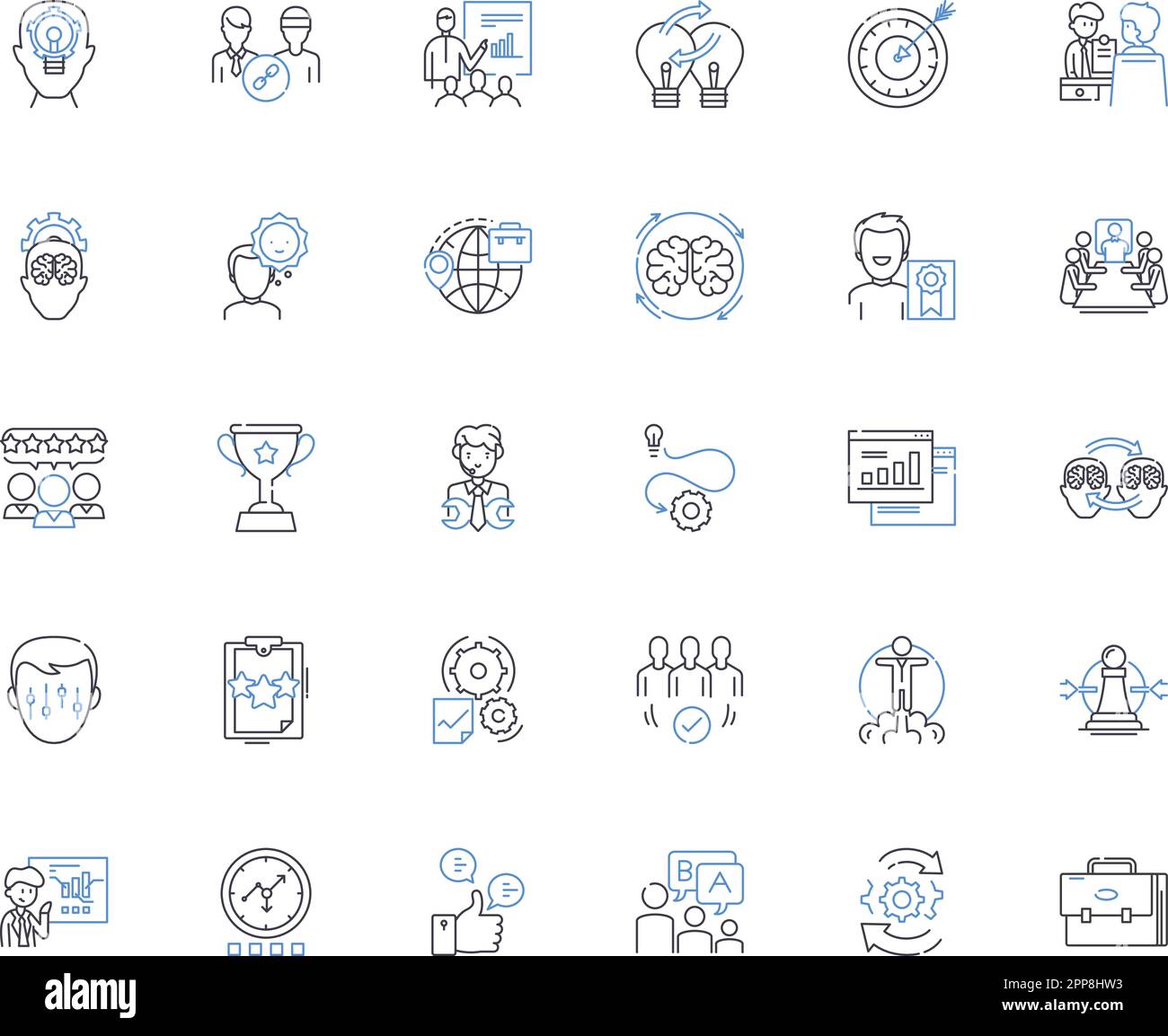 Company aspirations line icons collection. Growth, Innovation, Success ...