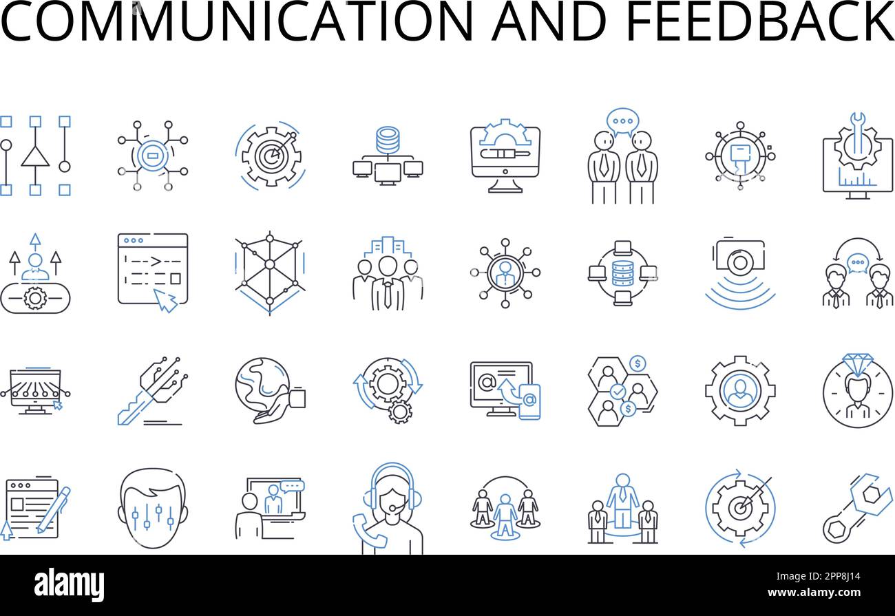 Communication and feedback line icons collection. Dialog, Discussion, Exchange, Correspondence ...