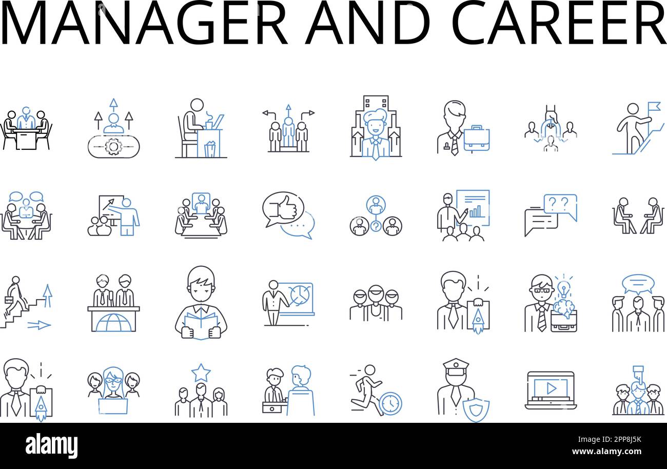 Manager and career line icons collection. Supervisor and job, Director and employment, Executive ...