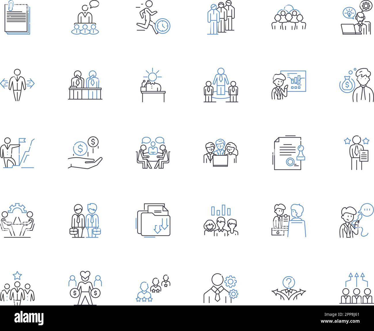 Corporation headquarters line icons collection. Executive, Management ...