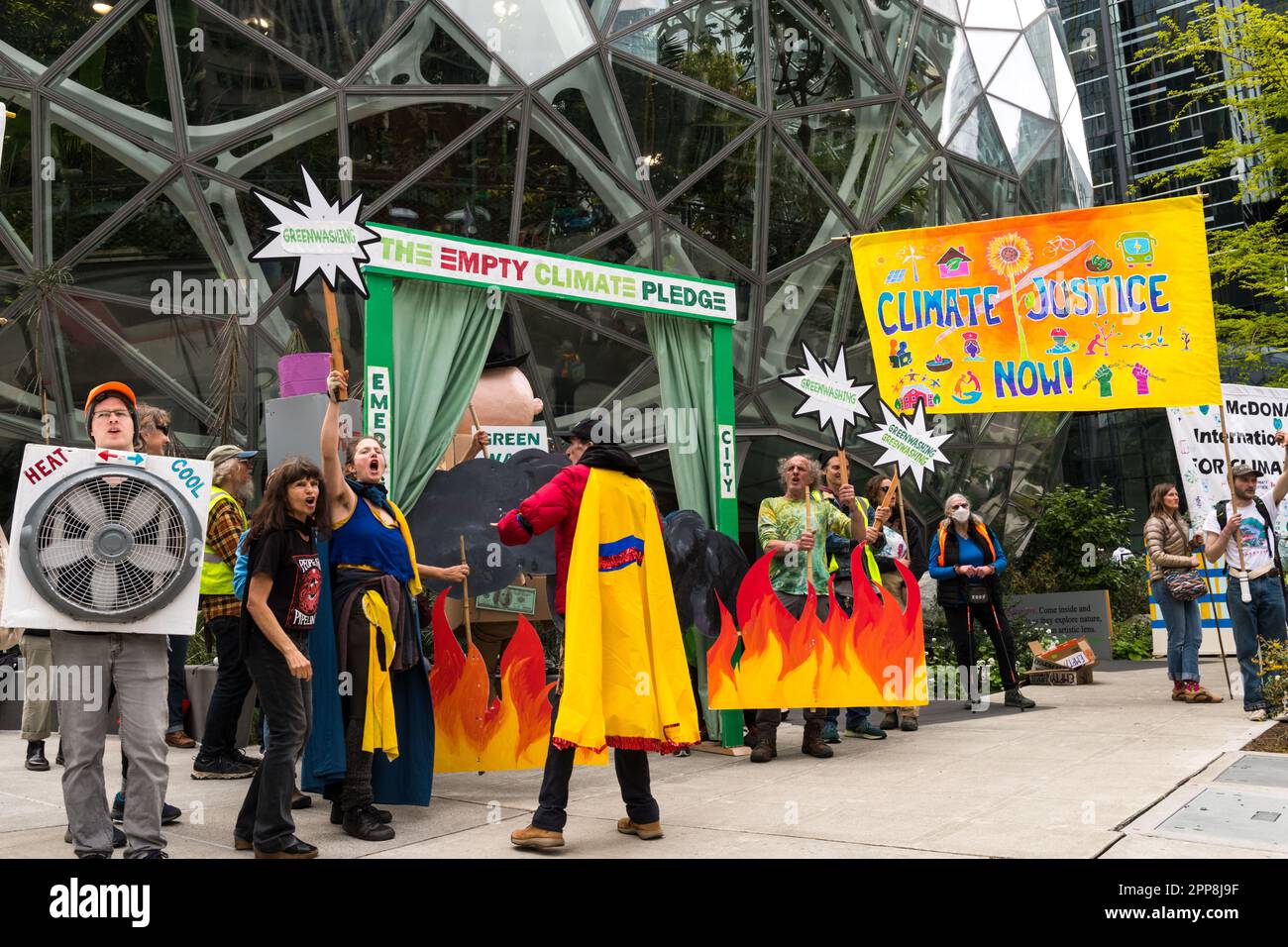 Seattle, USA. 22 Apr, 2023. Protestors at the Earth Day Rally/Protest ...
