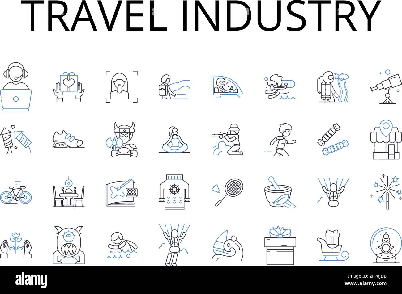 Travel industry line icons collection. Tourism, Hospitality industry ... Travel industry line icons collection. Tourism, Hospitality industry ...