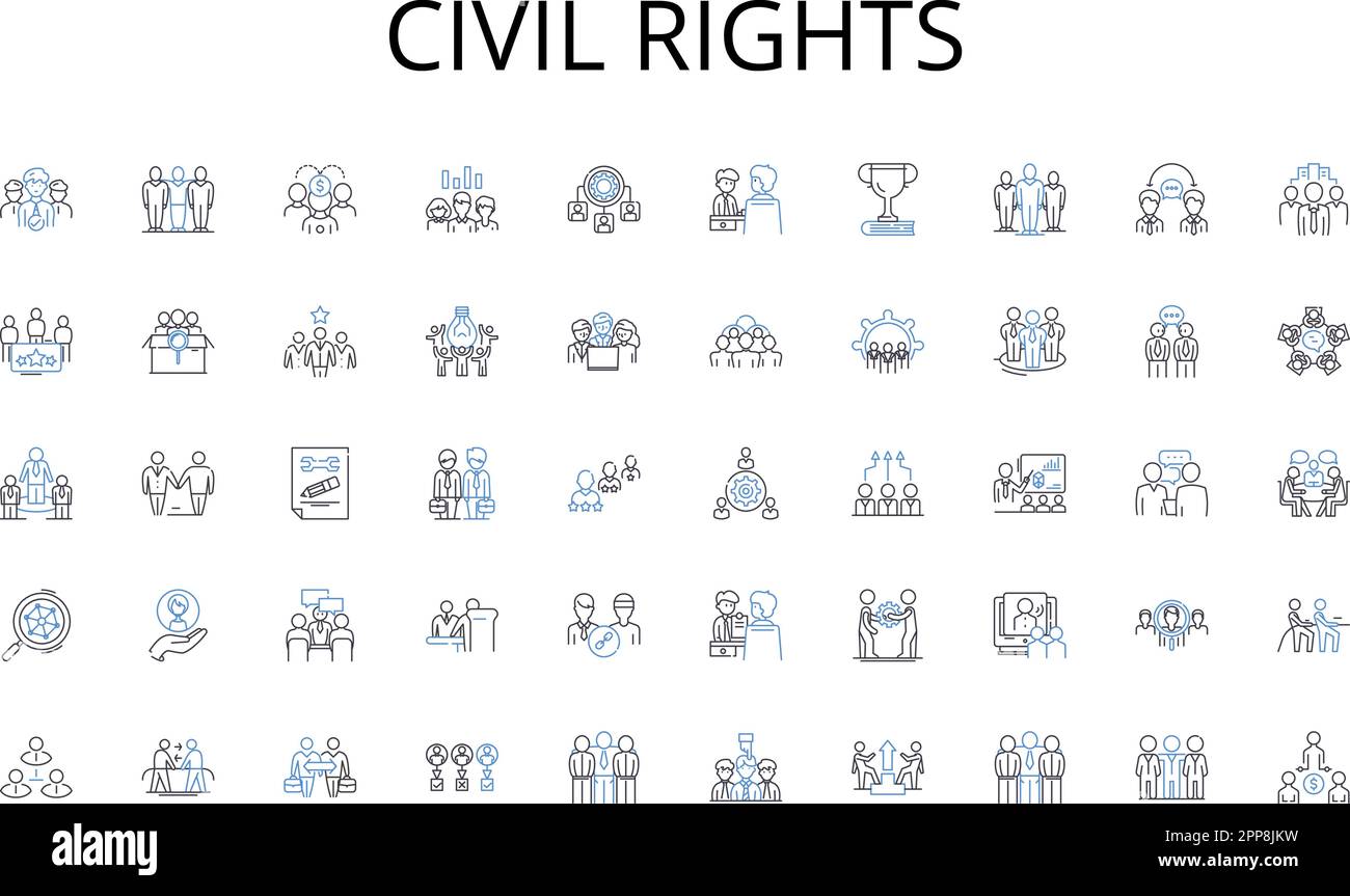 civil rights line icons collection. Assembly, Automation, Machining ...
