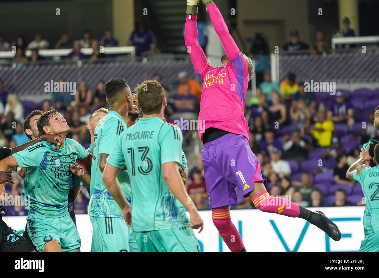 Orlando, Florida, USA, April 22, 2023, Orlando City SC goalkeeper Pedro ...