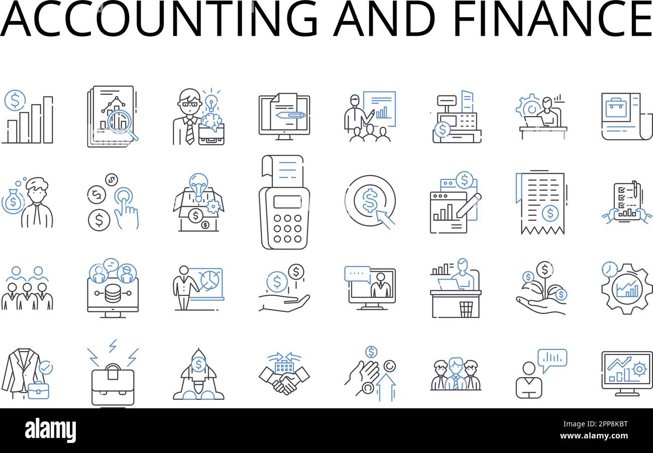 Accounting and finance line icons collection. Bookkeeping, Audit ...