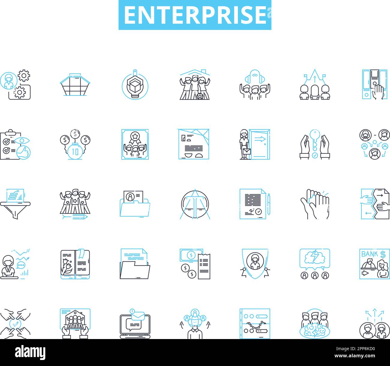 Enterprise linear icons set. Innovation, Profitability, Growth ... Enterprise linear icons set. Innovation, Profitability, Growth ...