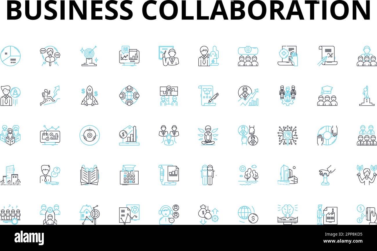 Business collaboration linear icons set. Partnership, Alliance, Nerking ... Business collaboration linear icons set. Partnership, Alliance, Nerking ...