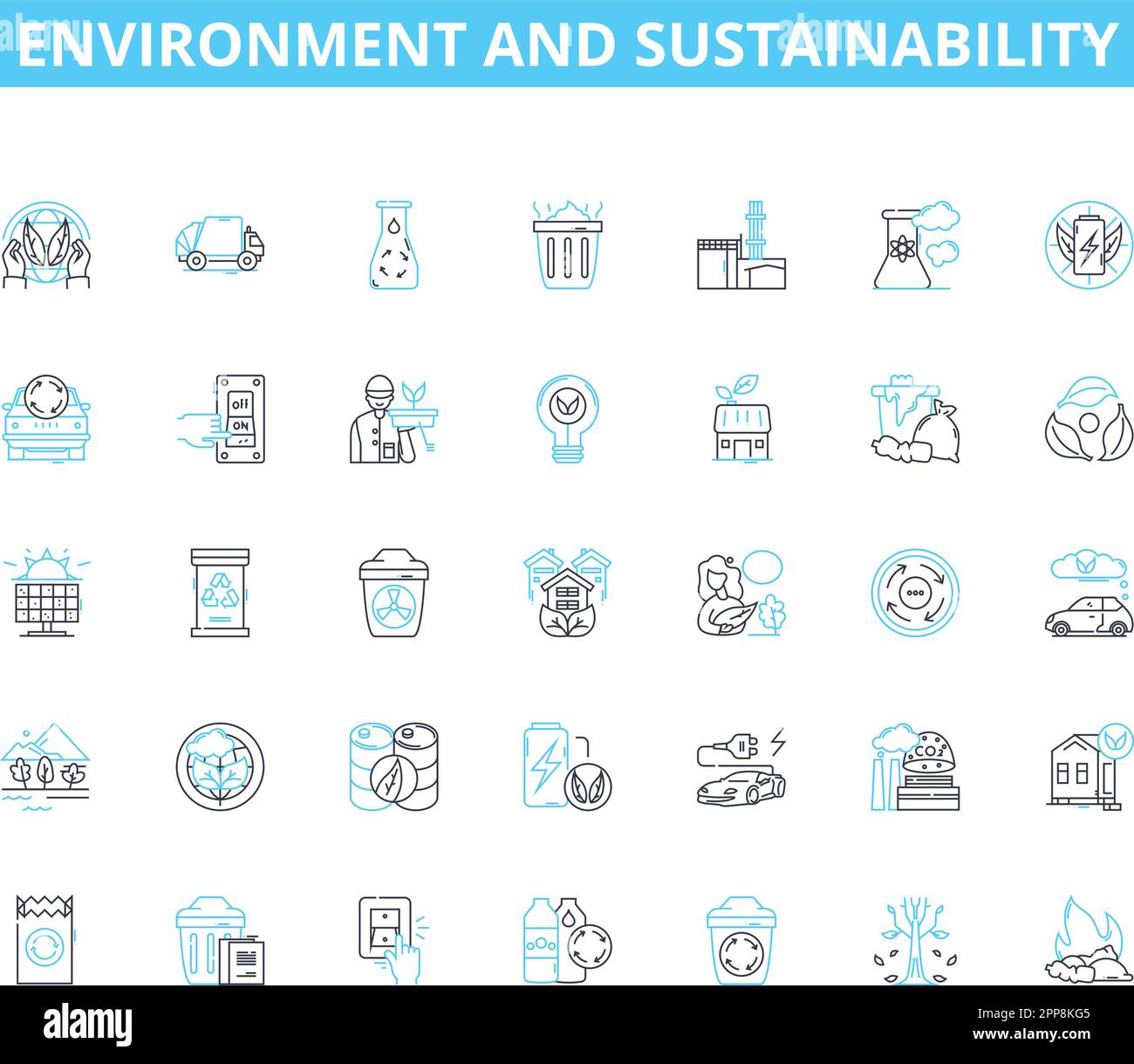 Environment and sustainability linear icons set. Conservation ...
