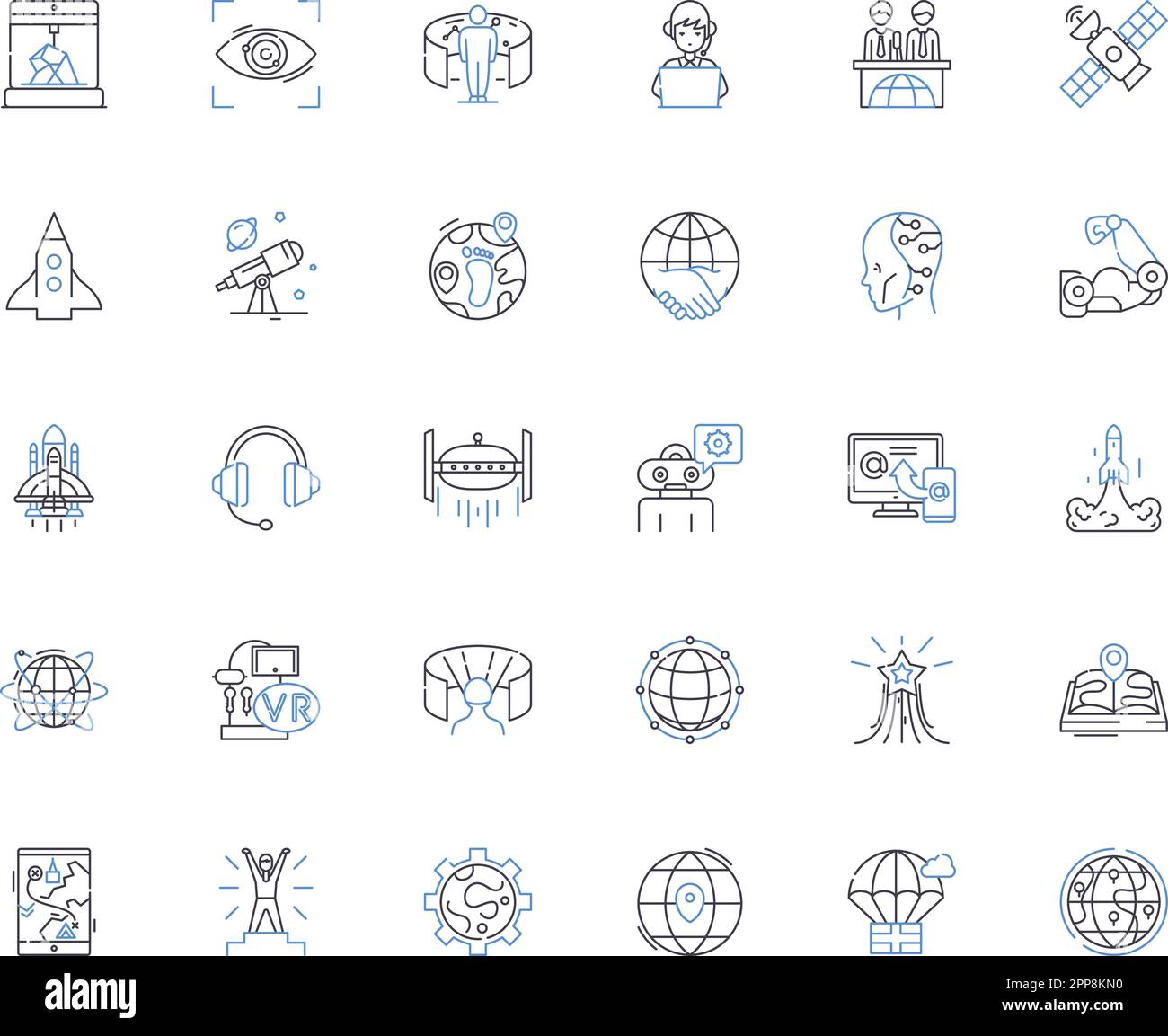 Tomorrow line icons collection. Anticipation, Expectation, Promise ...